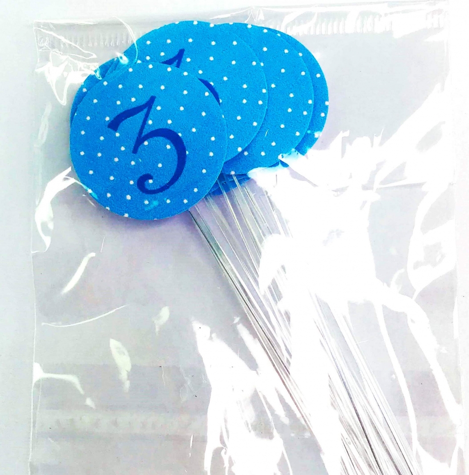 Produtos > Decoração > Mini Colher P/ Docinhos Numero 3 - Azul Bebê ...