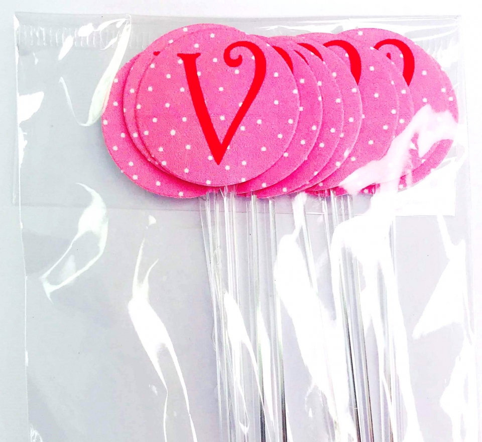 Produtos > Decoração > Topper P/ Docinhos Letra V - Rosa Bebê ...
