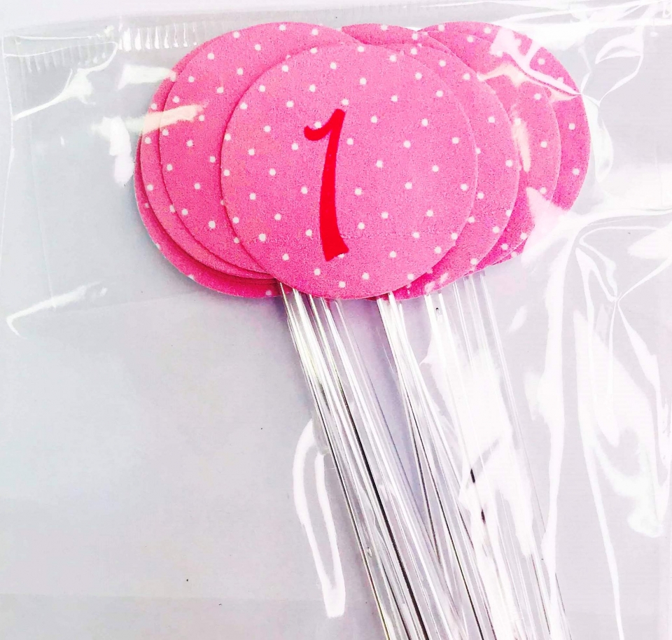 Produtos > Decoração > Topper P/ Docinhos Numero 1 - Rosa Bebê ...